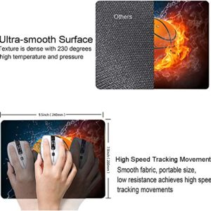 Gaming Mouse Pad,Basketball Ball in fire and Water Mouse Pad Non-Slip Rubber Base Mouse Pads for Computers Laptop Office, 9.5"x7.9"x0.12" Inch(240mm x 200mm x 3mm)