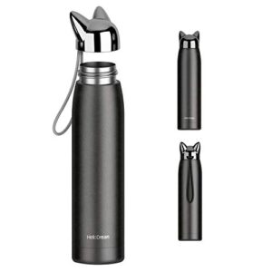 cute cat water bottle, jhua stainless steel insulated water bottles vacuum travel coffee mug for kids girls women leak-proof cat insulated water bottle, 320 ml/10.8 oz