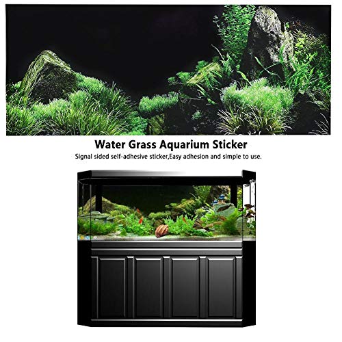 Zerodis Aquarium Poster, Seafloor Water Grass Fish Tank Background Decoration 3D PVC Self Adhesive Fish Tank Wallpaper Sticker for Aquarium Fish Tank Decoration(24.0 x 15.7in)