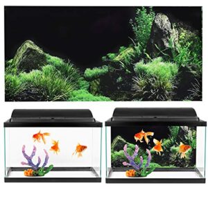 Zerodis Aquarium Poster, Seafloor Water Grass Fish Tank Background Decoration 3D PVC Self Adhesive Fish Tank Wallpaper Sticker for Aquarium Fish Tank Decoration(24.0 x 15.7in)