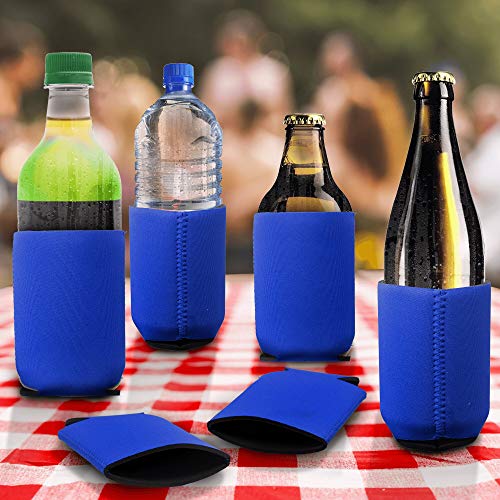 Custom Neoprene Collapsible Can Coolers 12 oz. Set of 100, Personalized Bulk Pack - Great for Beer, Soda, Other Beverages - Royal Blue