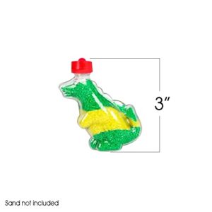 ArtCreativity Sand Art Dinosaur Bottle Necklaces, Pack of 12, Sand Art Craft Kit with Dinosaur Shaped Bottles, Craft Party Supplies and Party Favors for Kids - Sand Sold Separately