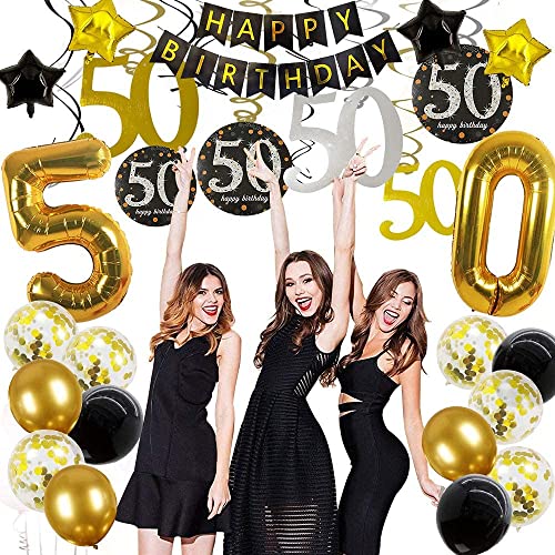 50th Birthday Decorations for Men Women 50th Birthday Party Decor 50 Years Old Birthday Decorations Balloons Over The Hill Party Supplies 50th