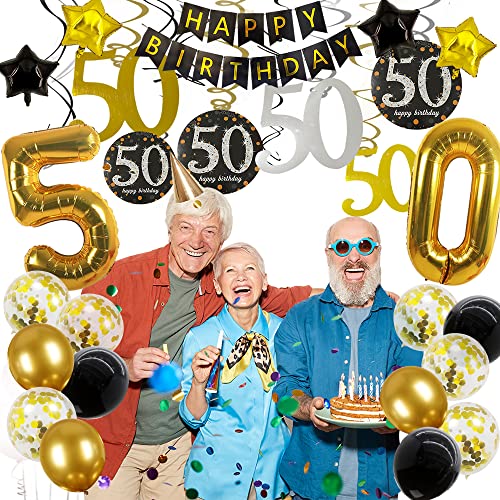 50th Birthday Decorations for Men Women 50th Birthday Party Decor 50 Years Old Birthday Decorations Balloons Over The Hill Party Supplies 50th