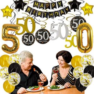 50th Birthday Decorations for Men Women 50th Birthday Party Decor 50 Years Old Birthday Decorations Balloons Over The Hill Party Supplies 50th