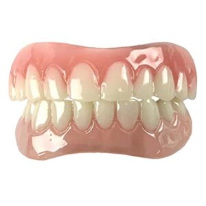 Instant Smile Comfort Fit Flex Teeth - Natural Shade Upper and Lower Kit with Vented Cleaning Case