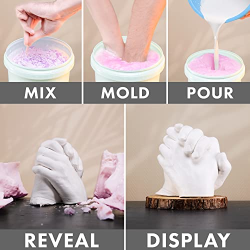 Craft It Up Hand Casting Kit DIY Plaster Molding Sculpture Kit | Hand Molds Casting Kit for Couples | Valentine's Day Gifts | Wedding | Anniversary | Baby Hand Feet Mold Keepsake