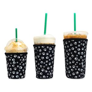 baxendale and co iced coffee sleeve for cold drink cups 3 pack neoprene iced coffee sleeve cup sleeves for cold drinks reusable compatible with starbucks dunkin