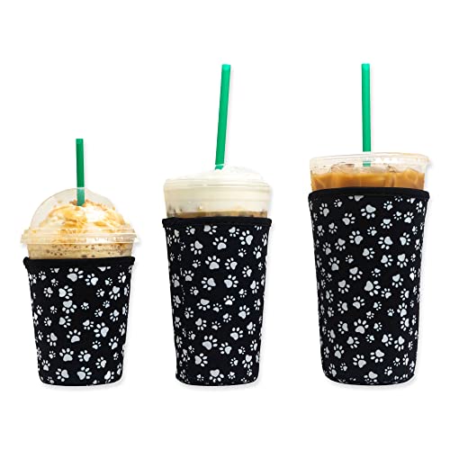 BAXENDALE AND CO Iced Coffee Sleeve for Cold Drink Cups 3 Pack Neoprene Iced Coffee Sleeve Cup Sleeves for Cold Drinks Reusable Compatible with Starbucks Dunkin