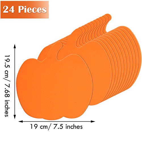 48 Pieces Halloween Pumpkin Craft Kit Include 24 Pieces Blank Foam Pumpkin Craft and 24 Pieces Pumpkin Stickers Halloween Craft Stickers for Halloween Kids Party Decorations