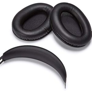 Premium replacement Cloud Flight earpads and Cloud Flight headband pad cushion Compatible with HyperX Cloud Flight wireless headset (Black) Protein Leather | Soft High-Density Foam | Easy Installation