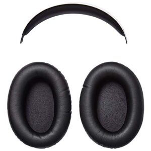 Premium replacement Cloud Flight earpads and Cloud Flight headband pad cushion Compatible with HyperX Cloud Flight wireless headset (Black) Protein Leather | Soft High-Density Foam | Easy Installation