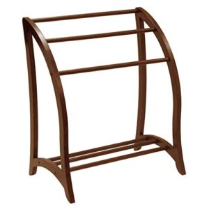 contemporary home living 36" walnut brown solid organization blanket rack