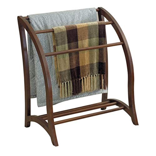 Contemporary Home Living 36" Walnut Brown Solid Organization Blanket Rack