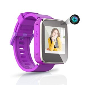 yehtta kids smart watch toys for 4-10 year old girl toddler watch purple multi functional watch for kids with selfie-cam birthday gifts for 4-10 year old girl touch screen rechargeable watch