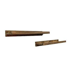 del hutson designs 20" rustic luxe wall mount shelves, dark walnut (open box)