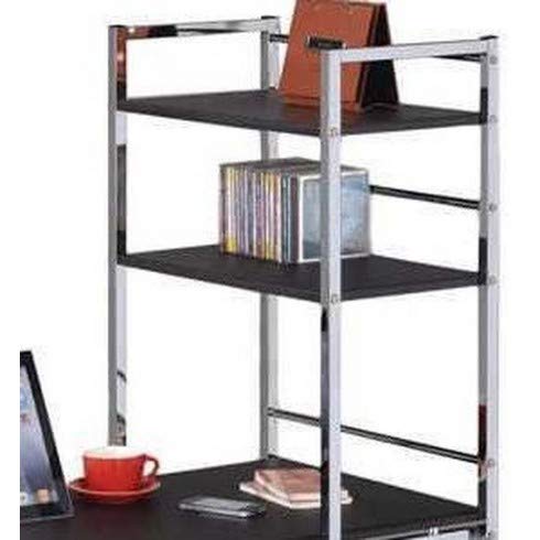 Home Office Computer Desk with 5 Tier Shelves, Writing Desk with Storage Bookshelf Study Table Workstation Corner Desk PC Laptop Desk (Black 2)