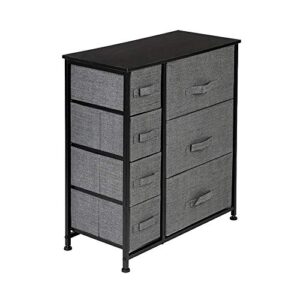 corodo 7 drawers dresser fabric furniture storage tower unit for bedroom, hallway, entryway, hallway closet organizers - sturdy steel frame, wood top, easy pull handle bins