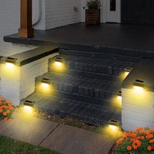 BIGTREE 12 Pack Solar Deck Lights Outdoor, Solar Step Lights Waterproof Led Solar Lights for Outdoor Stairs, Step, Fence, Yard, Patio, and Pathway