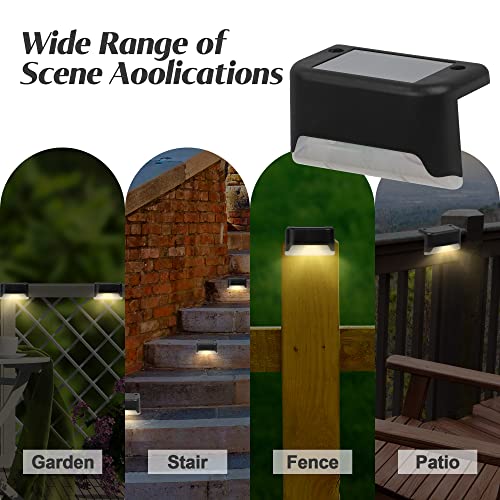 BIGTREE 12 Pack Solar Deck Lights Outdoor, Solar Step Lights Waterproof Led Solar Lights for Outdoor Stairs, Step, Fence, Yard, Patio, and Pathway