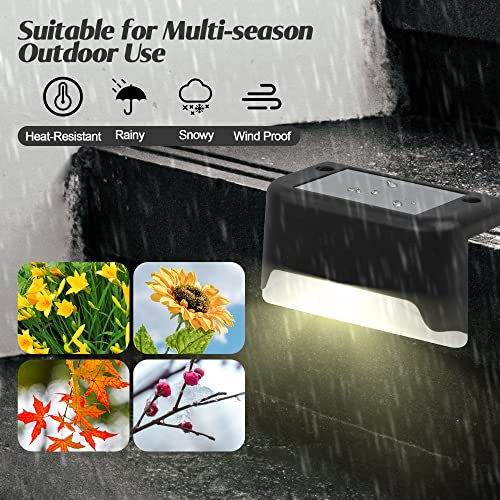 BIGTREE 12 Pack Solar Deck Lights Outdoor, Solar Step Lights Waterproof Led Solar Lights for Outdoor Stairs, Step, Fence, Yard, Patio, and Pathway