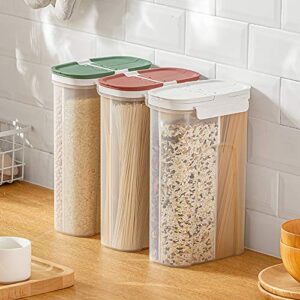 Poeland Storage Jars Canisters with Built-in partition / 4 compartments for Spaghetti Pasta Noodles Cereal - Peacock Green