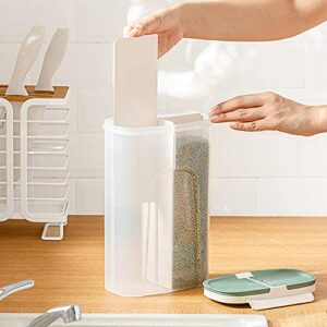 Poeland Storage Jars Canisters with Built-in partition / 4 compartments for Spaghetti Pasta Noodles Cereal - Peacock Green