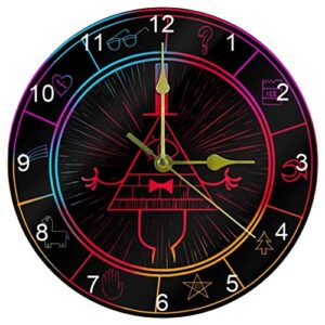 luoweisi bill cipher wheel zodiac non-ticking decor wall clock home decor acrylic 9.85 inch wall clock non ticking silent clock