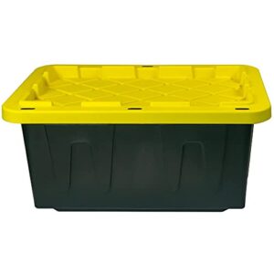 5 gal. plastic storage tote, black/yellow (set of 4), ‎ 16.5 x 16.5 x 12.5 inches