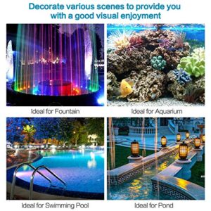 Arbnic Pond Light Waterproof IP 68 Submersible Spotlight, with 36 LED Bulbs 3.5W Spotlight, Used for Aquarium Garden Pond Fish Tank Rockery Landscape Light (Multicolor，4 in Set)