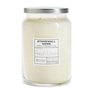 stonewall home fresh linen, large apothecary jar candle