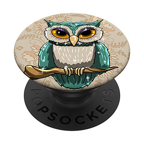 Owl Branch Cute Night Hooting Animal Bird Lover Gift PopSockets PopGrip: Swappable Grip for Phones & Tablets