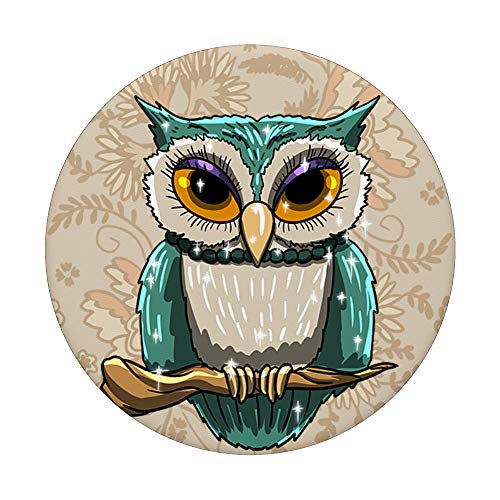 Owl Branch Cute Night Hooting Animal Bird Lover Gift PopSockets PopGrip: Swappable Grip for Phones & Tablets