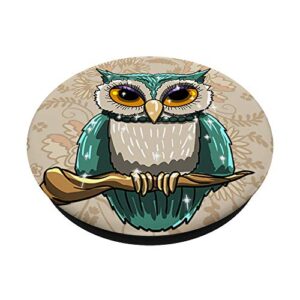 Owl Branch Cute Night Hooting Animal Bird Lover Gift PopSockets PopGrip: Swappable Grip for Phones & Tablets