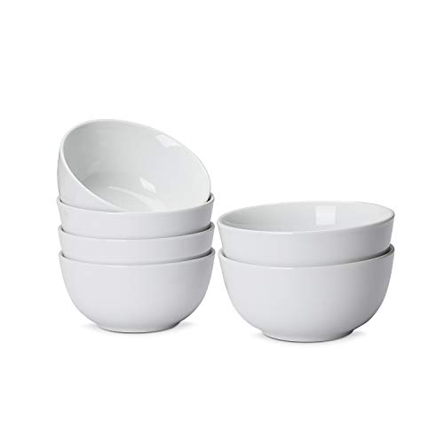 AmazonCommercial 6-Piece Porcelain, 18 Oz. Coupe Bowl, White