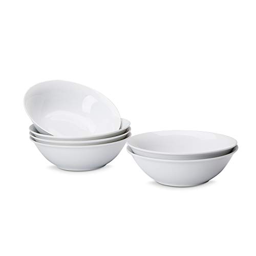 AmazonCommercial 6-Piece White Salad Bowl Set, 7 inch, Set of 6