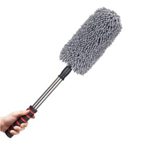 ipely super soft microfiber car duster exterior with extendable handle, car brush duster for car cleaning dusting