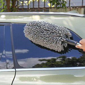 IPELY Super Soft Microfiber Car Duster Exterior with Extendable Handle, Car Brush Duster for Car Cleaning Dusting