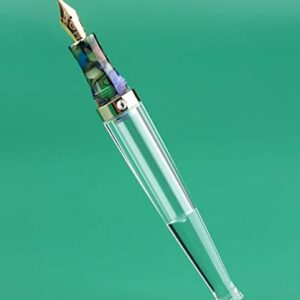 MAJOHN S5 Acrylic Eyedropper Fountain Pen Fine Nib, Transparent Large-Capacity Writing Pen with Metal Box