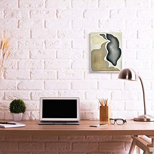 Stupell Industries Fluid Shape Composition Abstract Design Brown Black Canvas Daphne Polselli Wall Art, 16 x 20