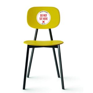 Please Sit Here Sticker | Seat Sign Social Distancing | Social Distancing Decals. 20 PACK. 4 INCH (Red)