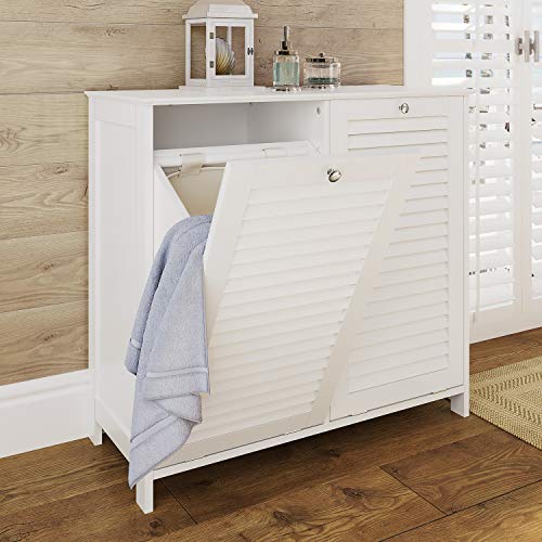 Ellsworth Double Tilt-Out Laundry Hamper, White