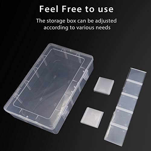 Umirokin 2 Pack 15 Grids Large Clear Plastic Organizer Box with Adjustment Dividers, Tackle Box Organizer, Compartment Organizer Containers for Bead Jewlery Rock Collection Washi Tapes Threads Screws.