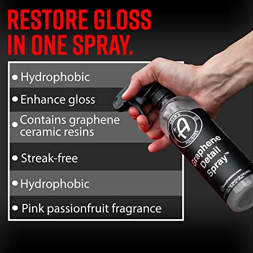 Adam’s Graphene Detail Spray (16 oz) - Extend Protection of Waxes, Sealants, Coatings | Quick, Waterless Detailer Spray for Car Detailing | Clay Bar, Drying Aid, Add Shine Ceramic Graphene Protection