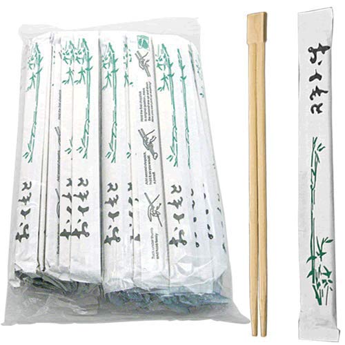 Bamboo Chopsticks - 100 Pairs - Premium Disposable Chopsticks - Individually Wrapped - Multi Pack Wooden Chopsticks Disposable