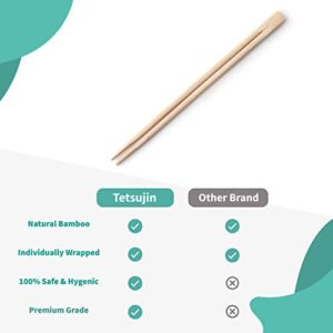 Bamboo Chopsticks - 100 Pairs - Premium Disposable Chopsticks - Individually Wrapped - Multi Pack Wooden Chopsticks Disposable