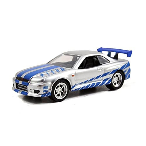 Jada Toys Fast & Furious 1:55 Brian's 2002 Nissan GT-R R34 Build N' Collect Die-cast Model Kit, Toys for Kids and Adults, Blue