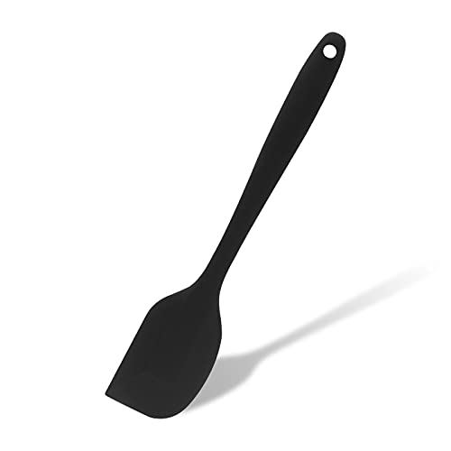 MJIYA Silicone Spatula, 480°F Heat Resistant Non Stick Rubber Kitchen Spatulas for Cooking, Baking, and Mixing, Versatile Tools with Strong Stainless Steel Core (Black, Silicone Spatula, Small)