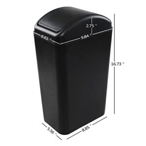 Ponpong 3.5 Gallon Plastic Swing Top Trash Can