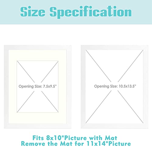 Frametory, Set of 12, 11x14 White Picture Frame - Made to Display Pictures 8x10 with Mat or 11x14 Without Mat - Wide Molding - Pre-Installed Wall Mounting Hardware